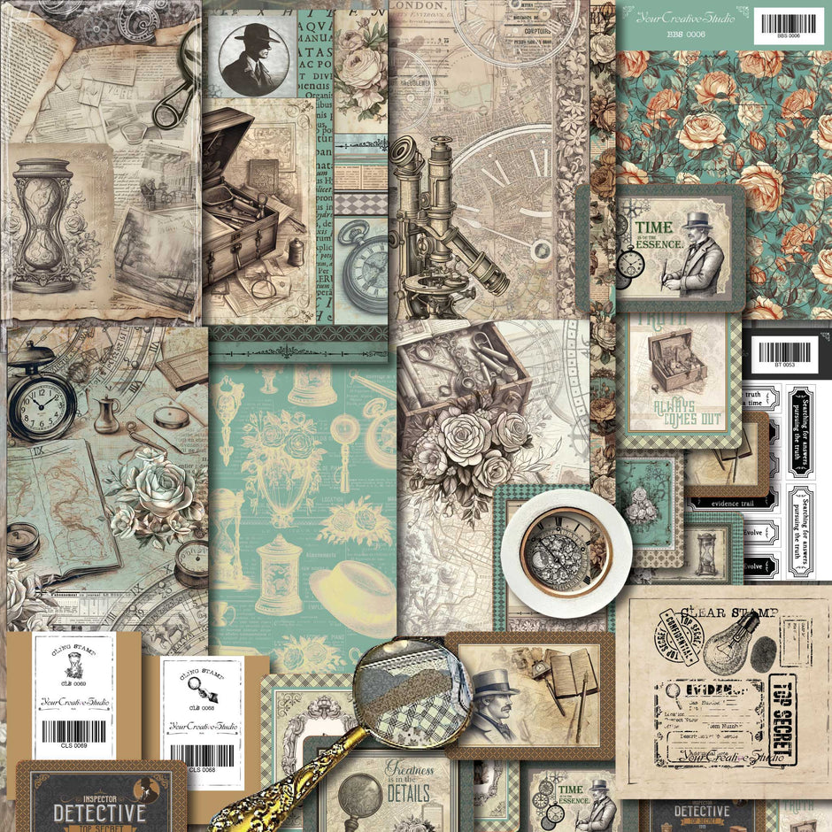 YourCreativeStudio - Vintage Themed box full of paper ephemera